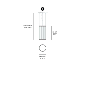 Vibia Array D37 cylindrical suspension lamp | Diffusione Luce