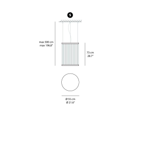 Vibia Array D55 cylindrical suspension lamp | Diffusione Luce