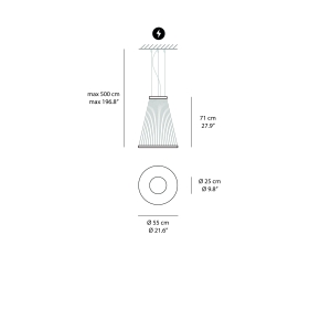 Vibia Array D55 conical suspension lamp | Diffusione Luce