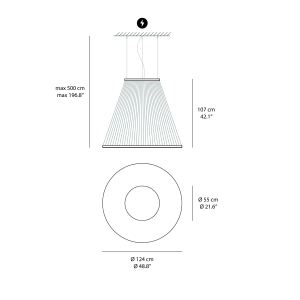 Vibia Array D124 conical suspension lamp | Diffusione Luce