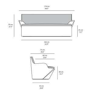 Slide Kami Yon outdoor sofa | Diffusione Luce