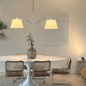 Artemide Tolomeo Basculante D360 Suspension Two Arms Satin