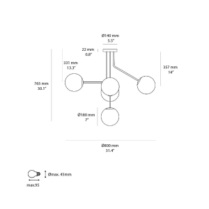 ACB Parma 5L suspension lamp | Diffusione Luce