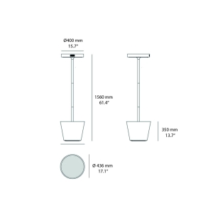 Zafferano Poldina Reverso Solar L RF floor lamp | Diffusione Luce