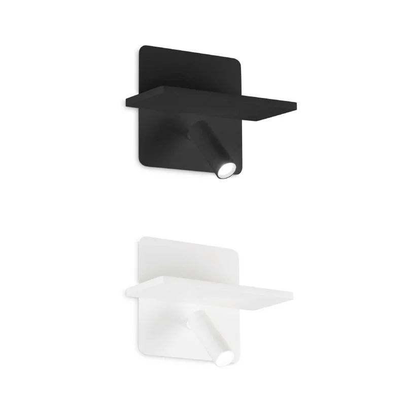 Ideal Lux Piano Led Wall Lamp with Shelf and Adjustable Projector ...